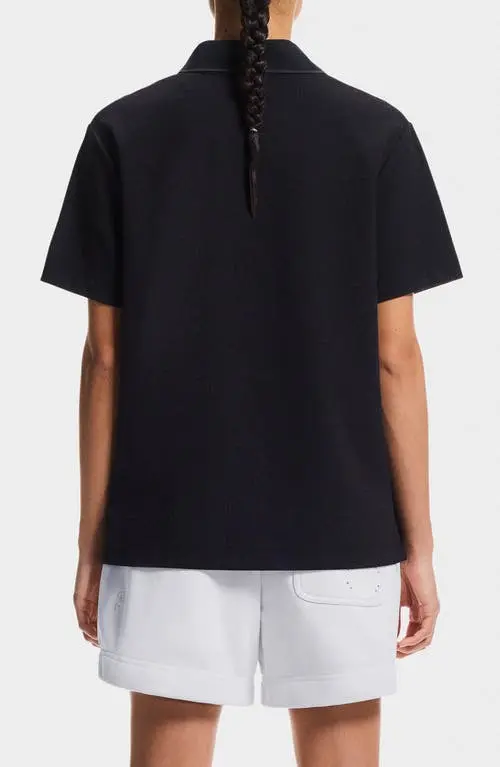 On Courtside Tipped Piqué Polo - Black/eclipse