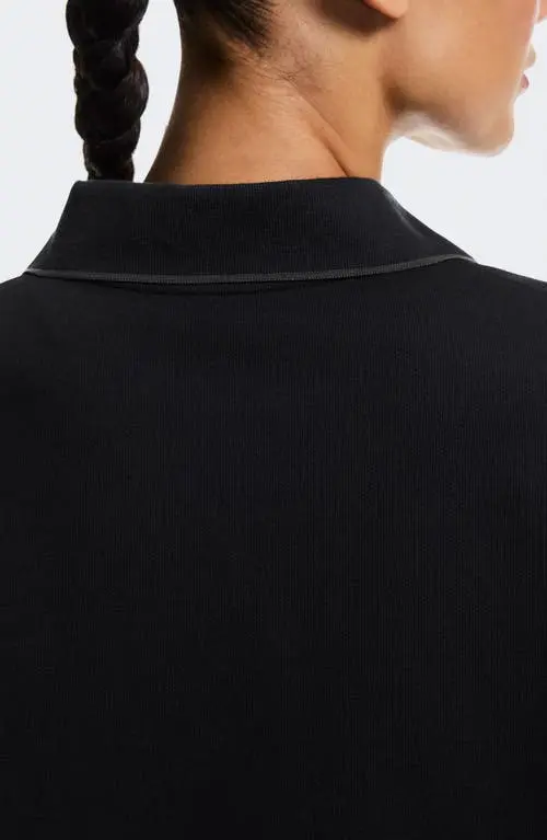 On Courtside Tipped Piqué Polo - Black/eclipse