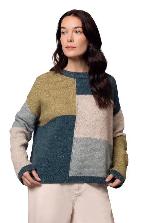 CELTIC & CO. Colour Block Crew Neck Sweater - Icelandic Colourblock