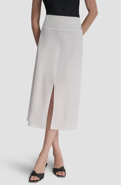 Dkny A-line Knit Midi Skirt - Ivory