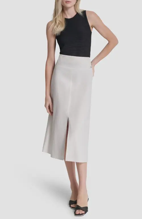 Dkny A-line Knit Midi Skirt - Ivory