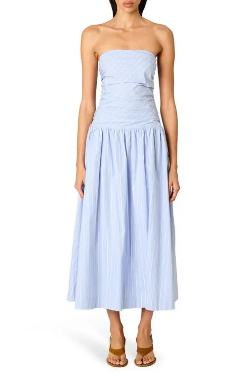 NIA Mulholland Strapless Cotton Midi Dress