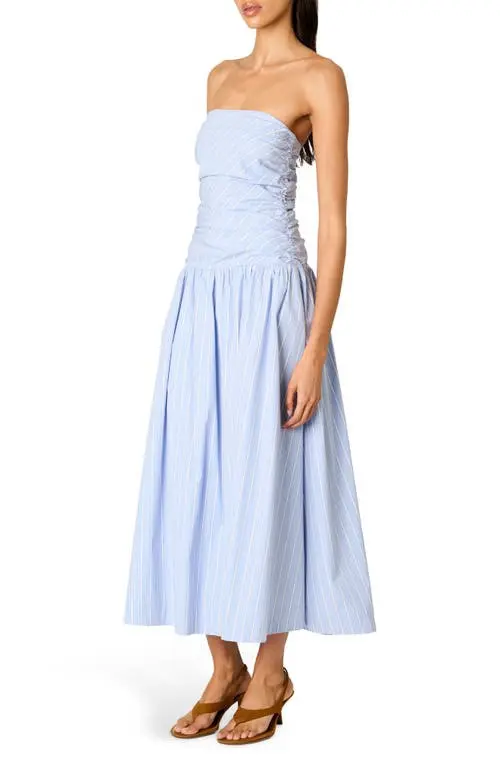 NIA Mulholland Strapless Cotton Midi Dress
