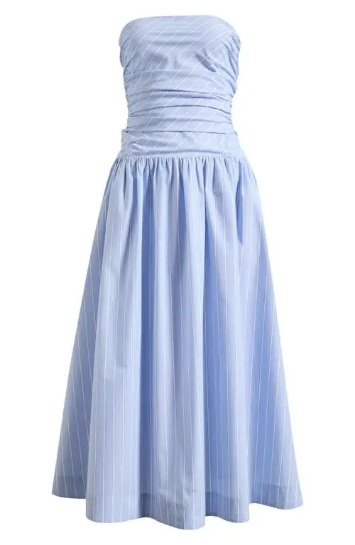 NIA Mulholland Strapless Cotton Midi Dress