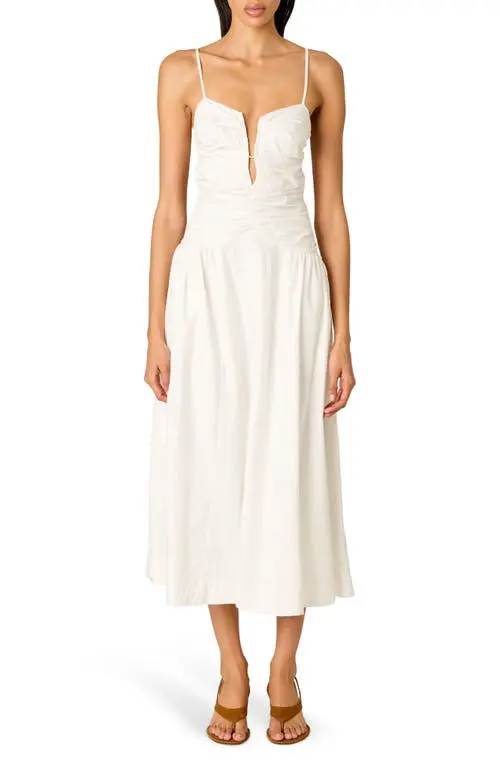 NIA Sawtelle Sleeveless Cotton Midi Dress - White