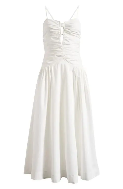 NIA Sawtelle Sleeveless Cotton Midi Dress - White