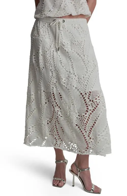 Dkny Crochet Leaf A-line Midi Skirt