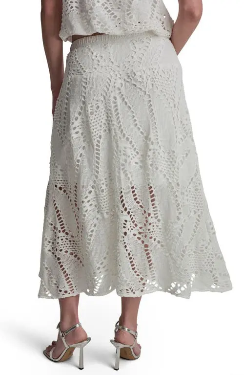 Dkny Crochet Leaf A-line Midi Skirt