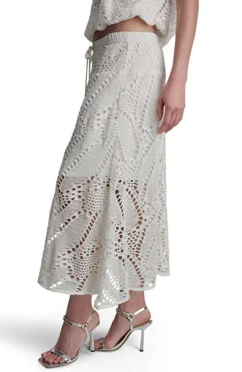 Dkny Crochet Leaf A-line Midi Skirt