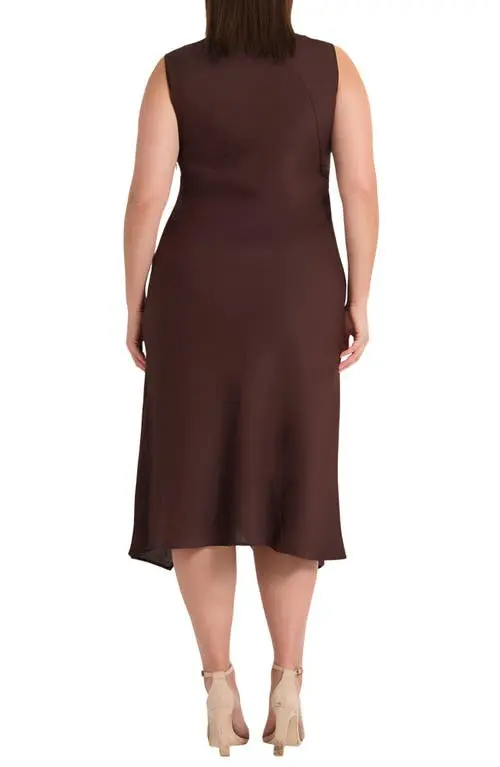 ESTELLE Linen Blend Midi Dress