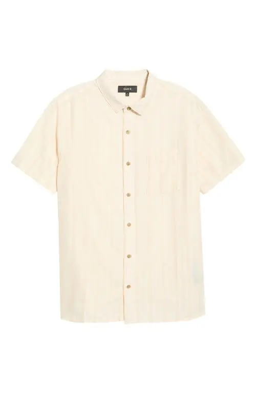 ROARK Crosswinds Short Sleeve Cotton Blend Dobby Button-up Shirt - Unbleached