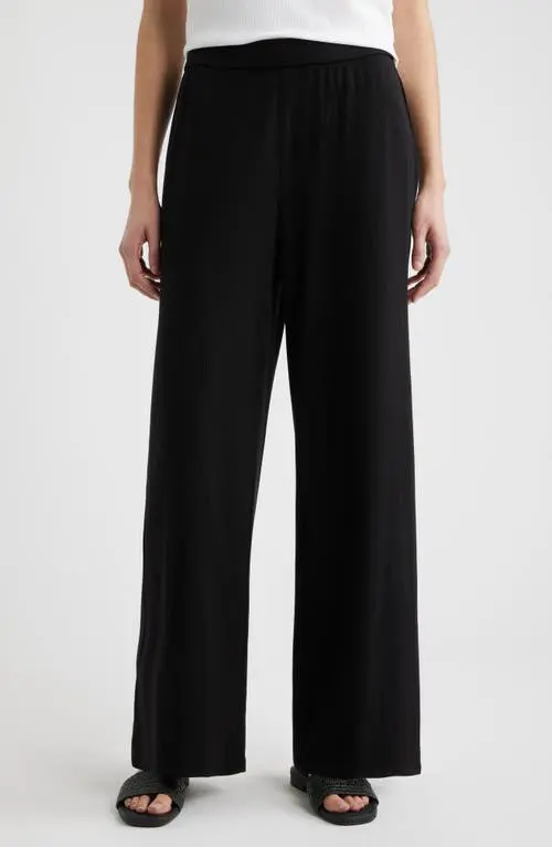 Eileen Fisher Ribbed Wide-leg Pants
