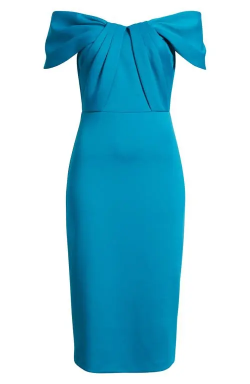 Eliza J Pleated Off-the-shoulder Cocktail Dress