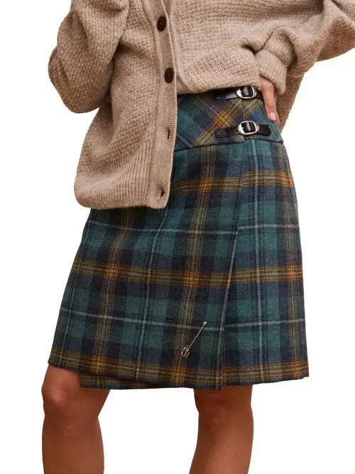 CELTIC & CO. The British Celt Kilt - Teal/ochre Tartan