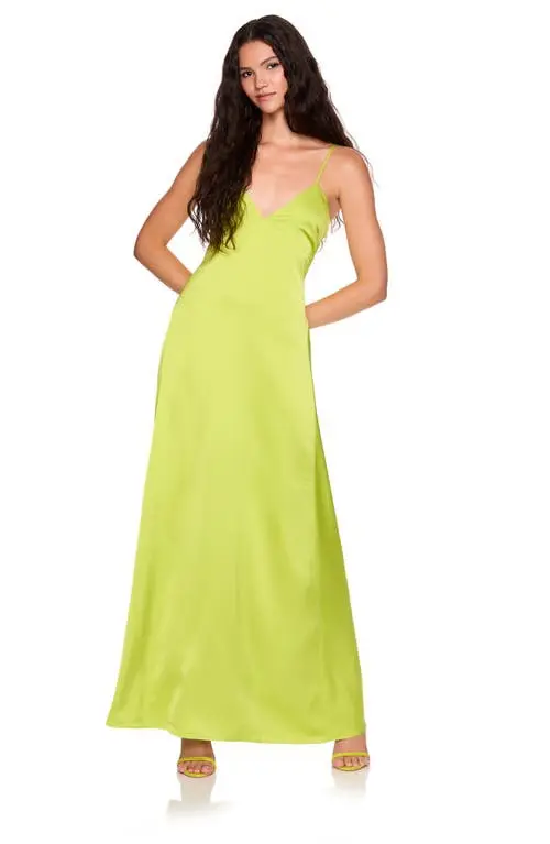 Susana Monaco Satin Slipdress - Chartreuse