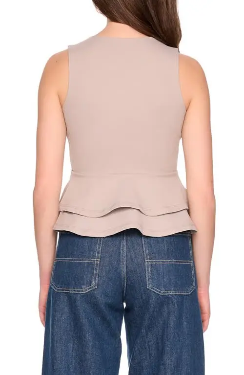 Susana Monaco Tiered Ruffle Tank - Sandstone