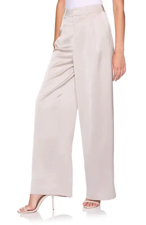 Susana Monaco Pleated Satin Pants - Sandstone