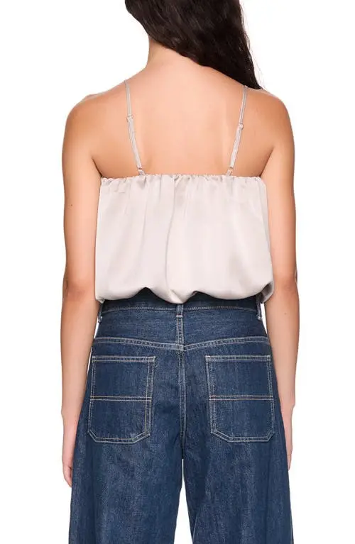Susana Monaco Bubble Crop Satin Camisole - Sandstone