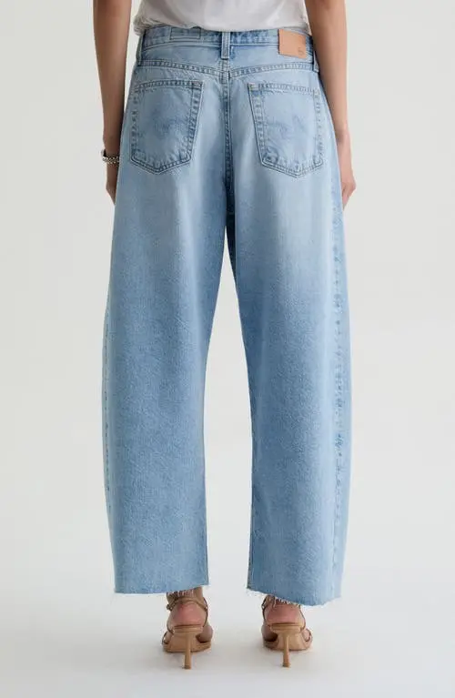 Ag Hattie Raw Hem High Waist Crop Barrel Jeans - Gesture