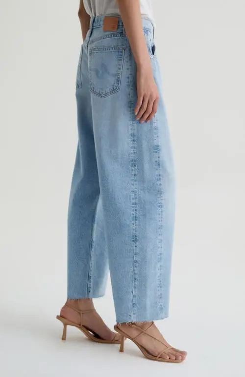 Ag Hattie Raw Hem High Waist Crop Barrel Jeans - Gesture
