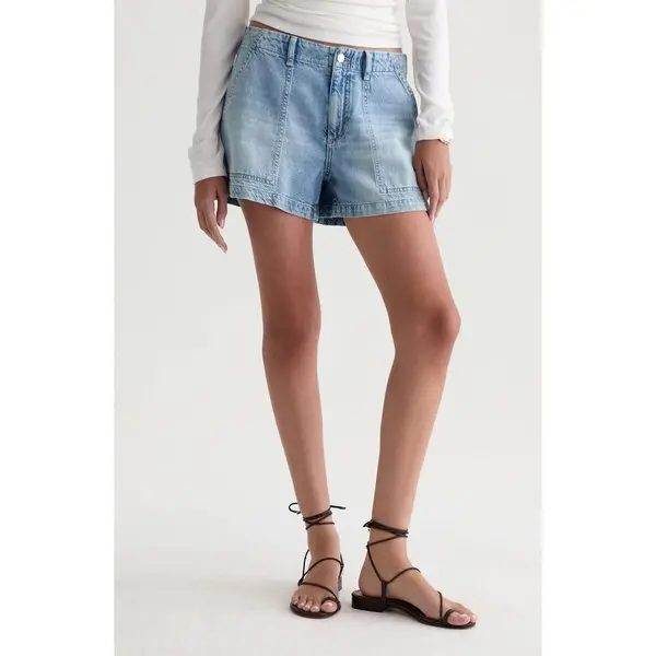 Ag Analeigh High Waist Denim Shorts - Wine Garden