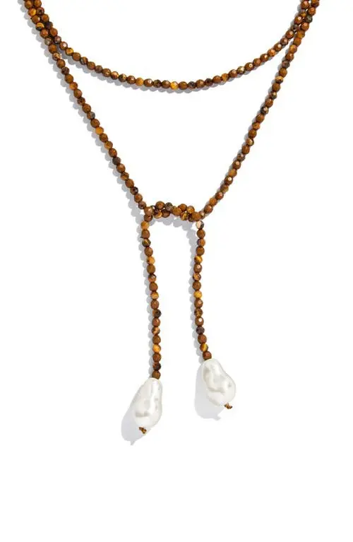 Baublebar Faux Pearl And Faux Stone Necklace - Brown