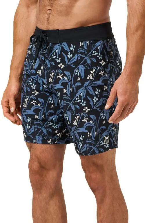 Travis Mathew Relationship Status Floral Board Shorts - Black