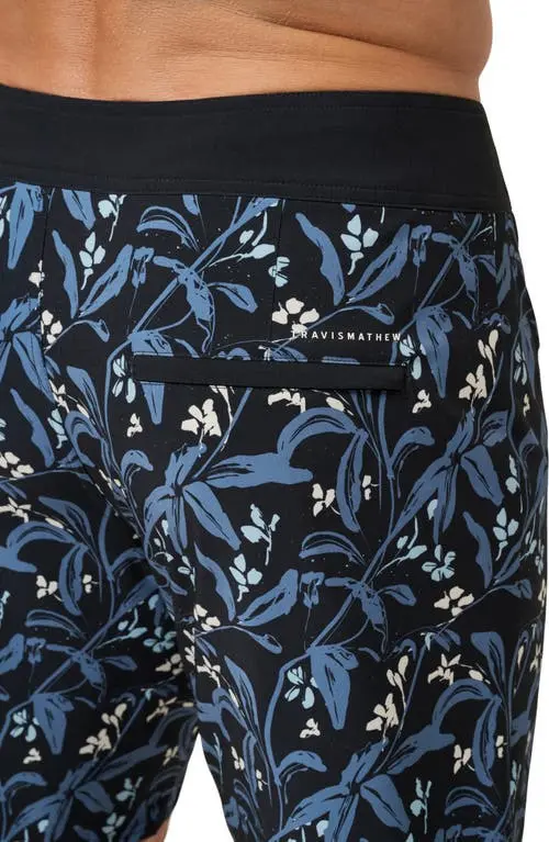 Travis Mathew Relationship Status Floral Board Shorts - Black