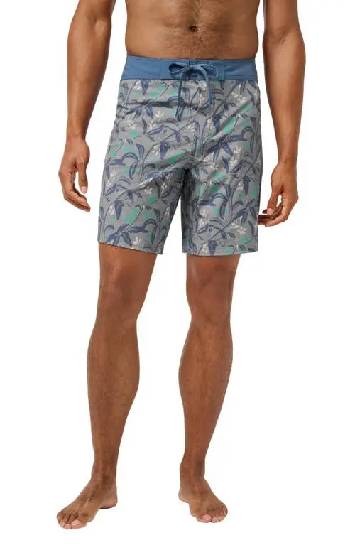 Travis Mathew Relationship Status Floral Board Shorts - Heather Grey