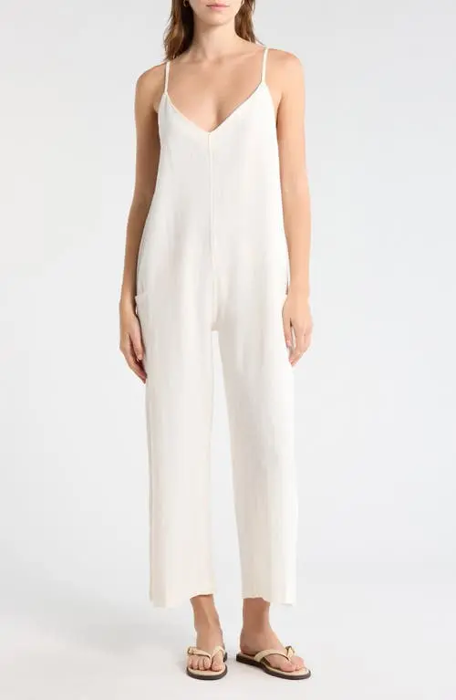 BILLABONG Cotton And Linen Blend Romper - Salt Crystal