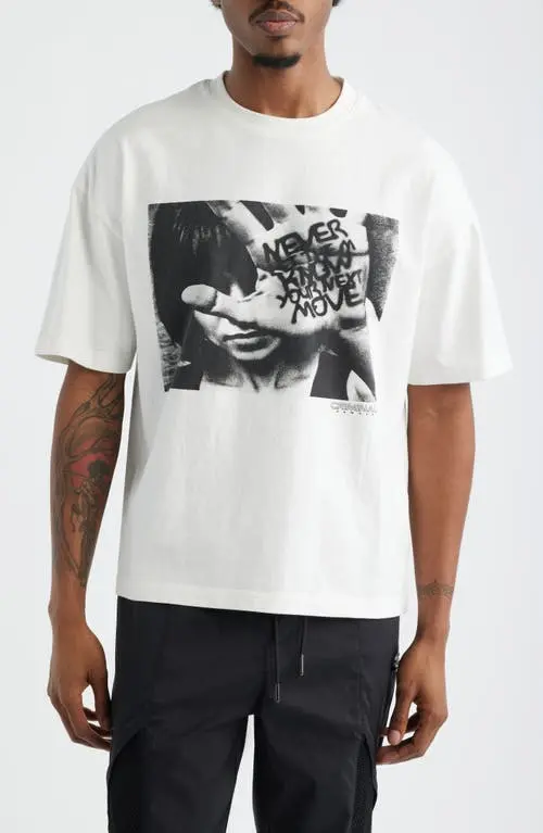 CRIMINAL DAMAGE Cover Up Graphic T-shirt - Off-white