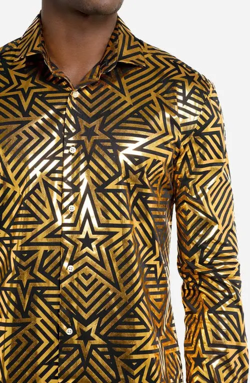 Opposuits Golden Geo Star Modern Tailored Fit Button-up Shirt
