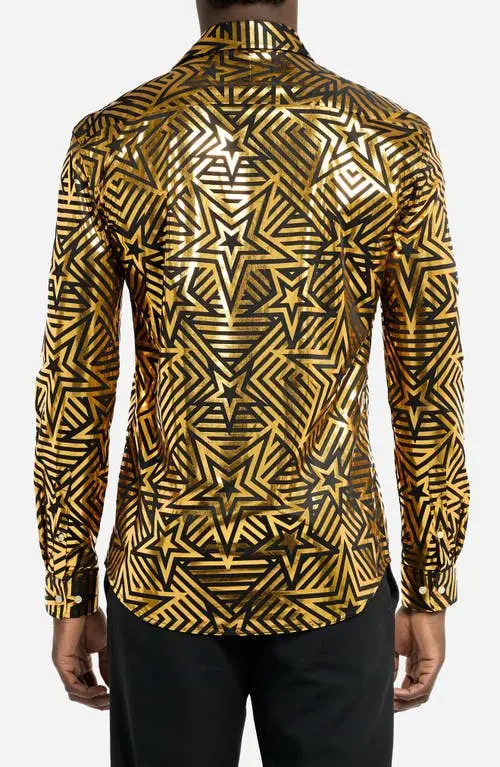 Opposuits Golden Geo Star Modern Tailored Fit Button-up Shirt