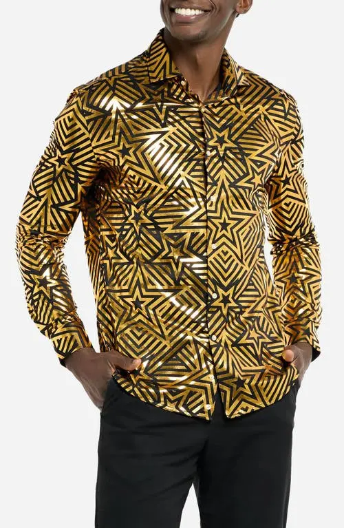 Opposuits Golden Geo Star Modern Tailored Fit Button-up Shirt