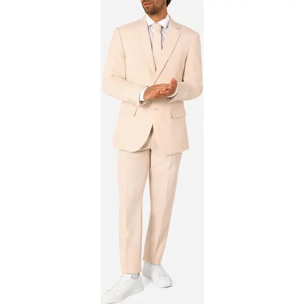 Opposuits Dandy Sandy Slim Fit Two-piece Suit & Tie Set - Beige