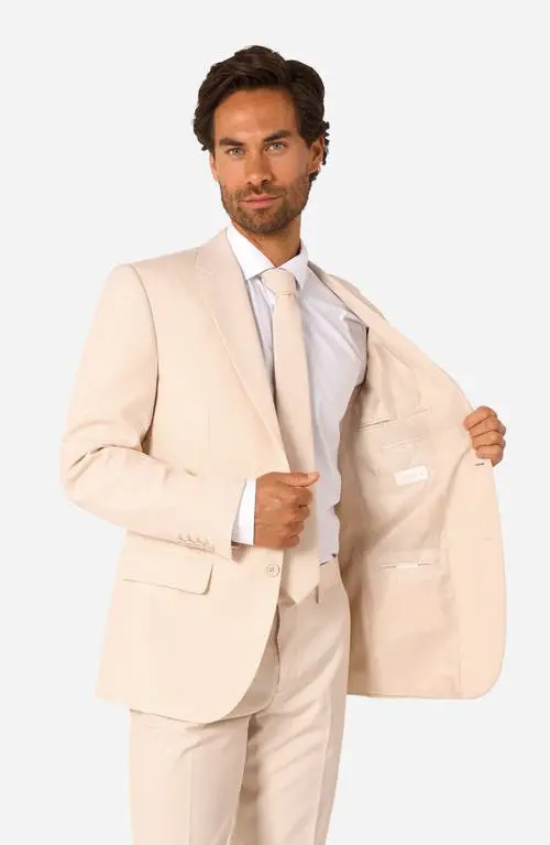 Opposuits Dandy Sandy Slim Fit Two-piece Suit & Tie Set - Beige