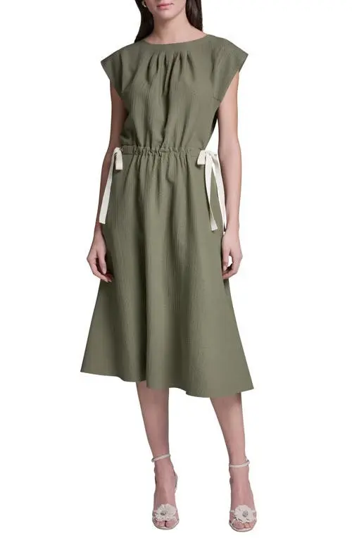 Bcbgmaxazria Tie Crepe Midi Dress