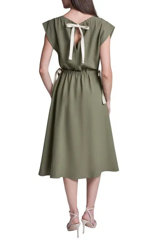Bcbgmaxazria Tie Crepe Midi Dress
