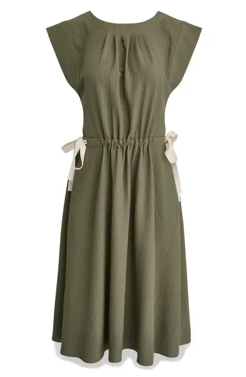 Bcbgmaxazria Tie Crepe Midi Dress