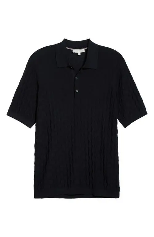 JACK VICTOR Dylan Cotton & Silk Jacquard Polo Sweater