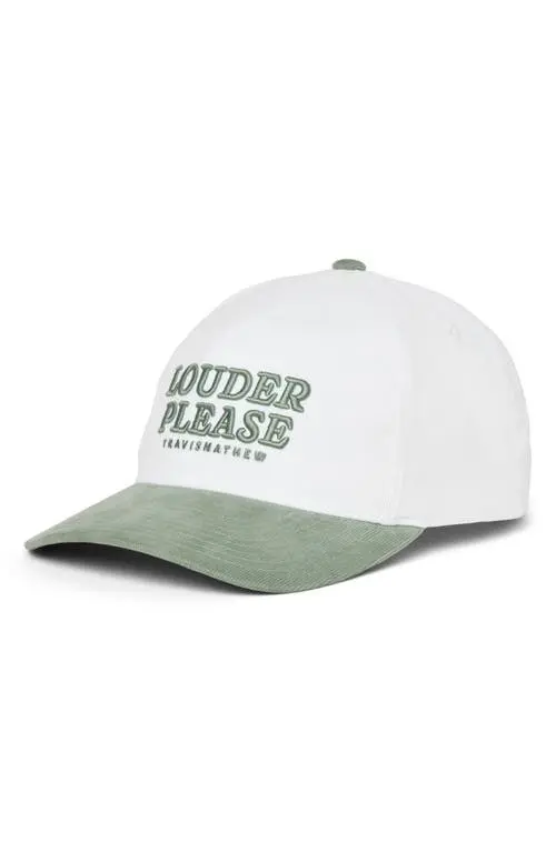 Travis Mathew Louder Please Snapback Baseball Cap - White