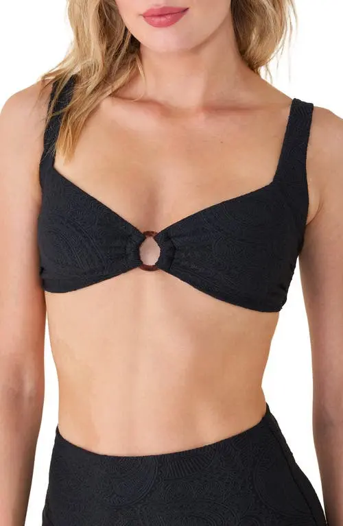 ANDIE The Lori Ring Bikini Top - Black Paisley