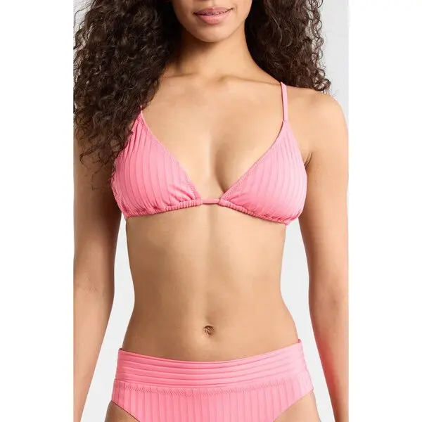 Sanctuary Tunnel Rib Bikini Top - Bloom Pink