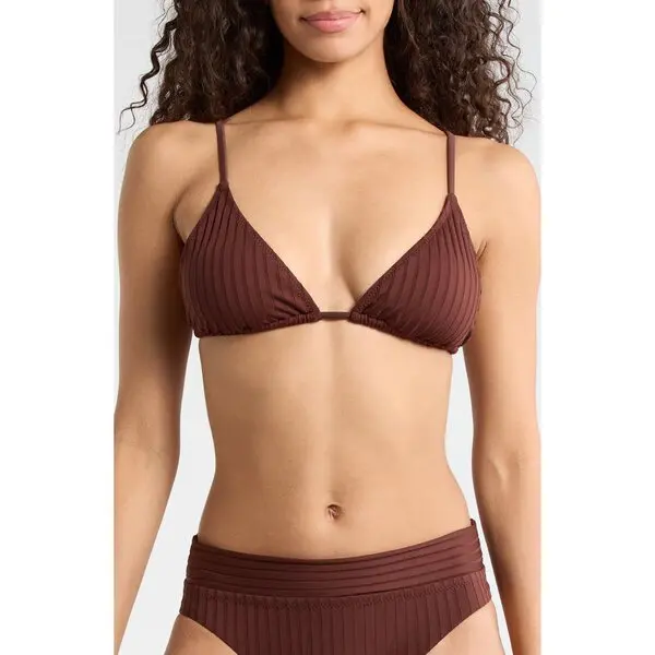 Sanctuary Tunnel Rib Bikini Top - Espresso
