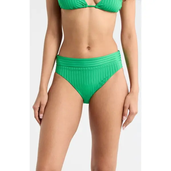 Sanctuary Banded Rib Hipster Bikini Bottom - Aloe