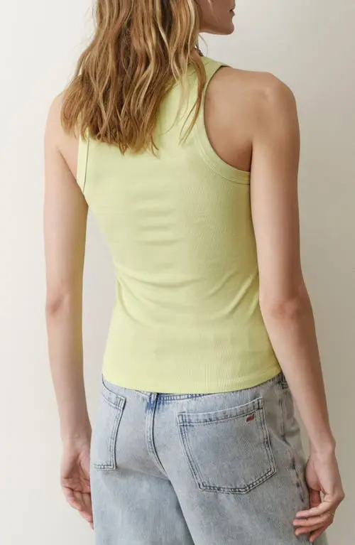 Marine Layer Lexi Scoop Neck Rib Tank - Faded Lime