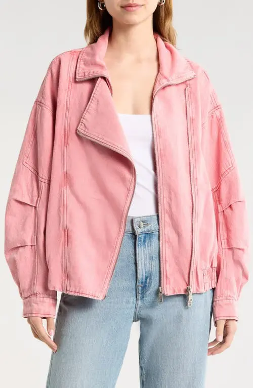 Avec Les Filles Denim Bomber Jacket - Sunset