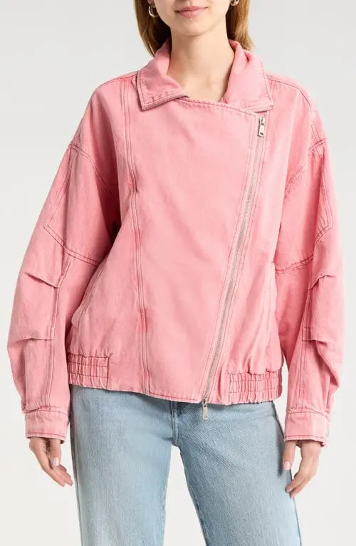 Avec Les Filles Denim Bomber Jacket - Sunset
