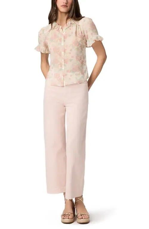 Paige Sunisa Silk Button-up Top - Bone Multi