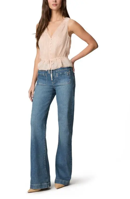 Paige Maiden Button-up Silk Peplum Top - Warm Cream